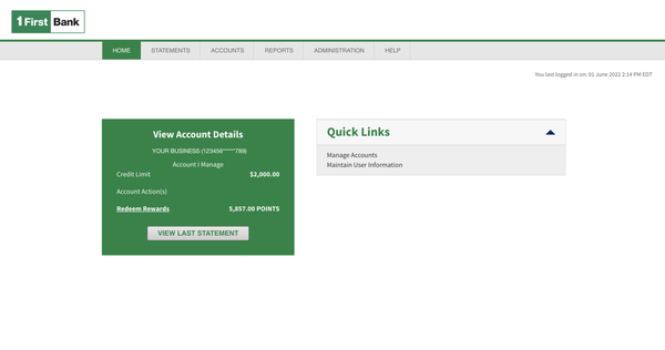 Manage your business card - FirstBank