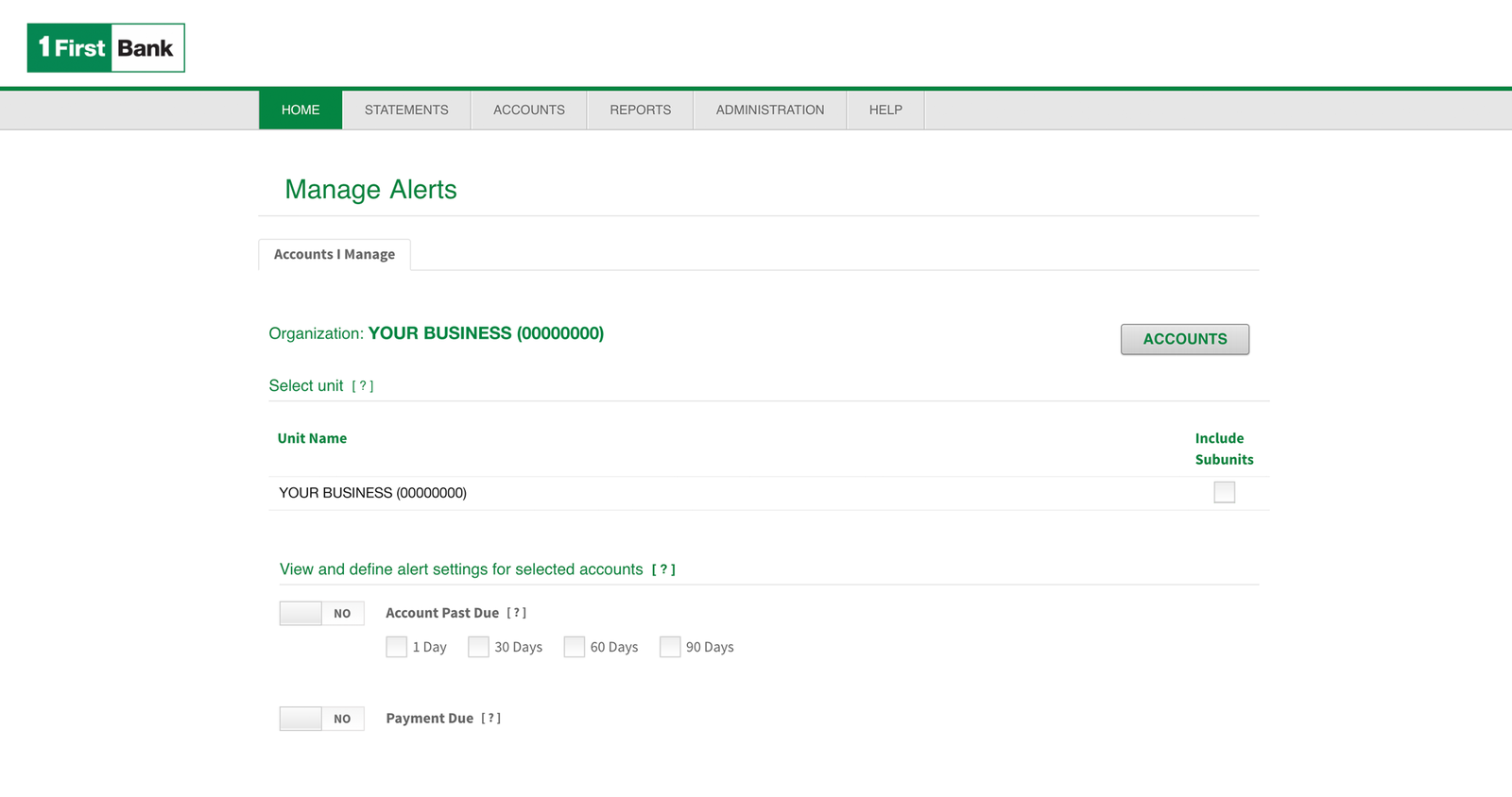 Manage your business card - FirstBank