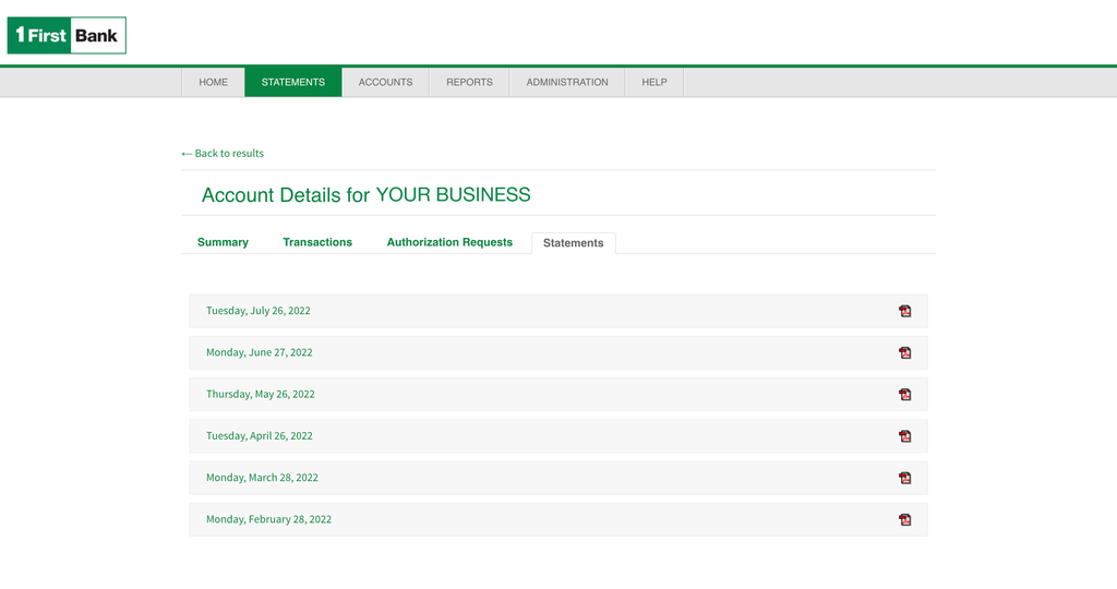 Manage your business card - FirstBank